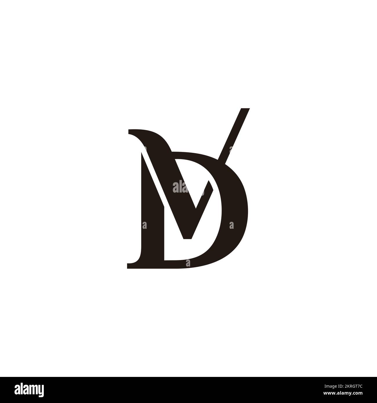 letter vd curves font simple logo vector Stock Vector Image & Art - Alamy