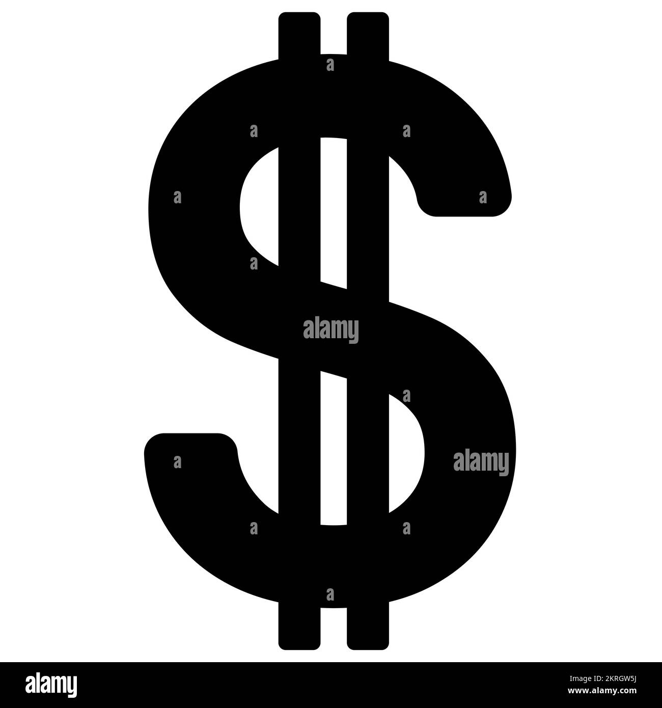 American Dollar USD currency sign black silhouette in front view ...