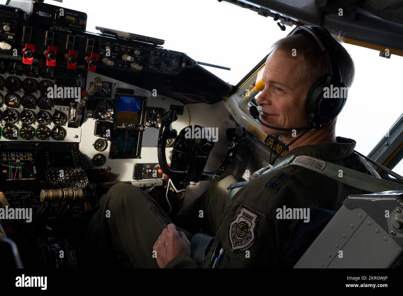 U.S. Air Force Maj. Gen. Derek France, Third Air Force commander, sits ...
