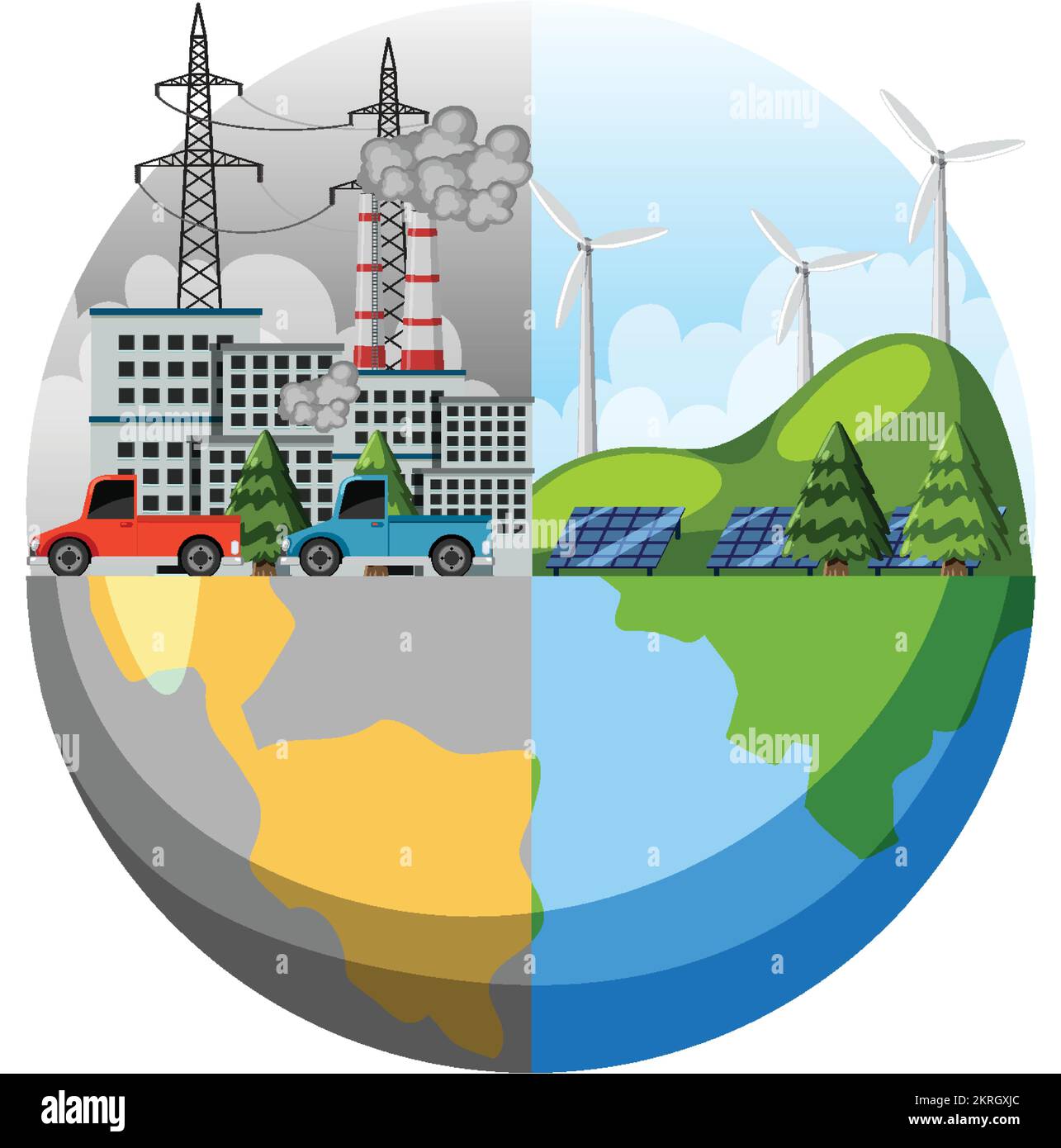 Stop pollution earth concept illustration Stock Vector Image & Art - Alamy