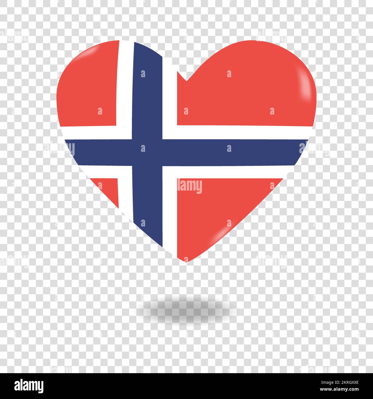 Volumetric heart of Norway a on checkered background denoting ...