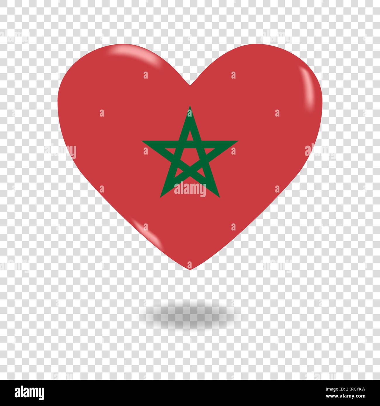 Volumetric heart of Morocco a on checkered background denoting ...