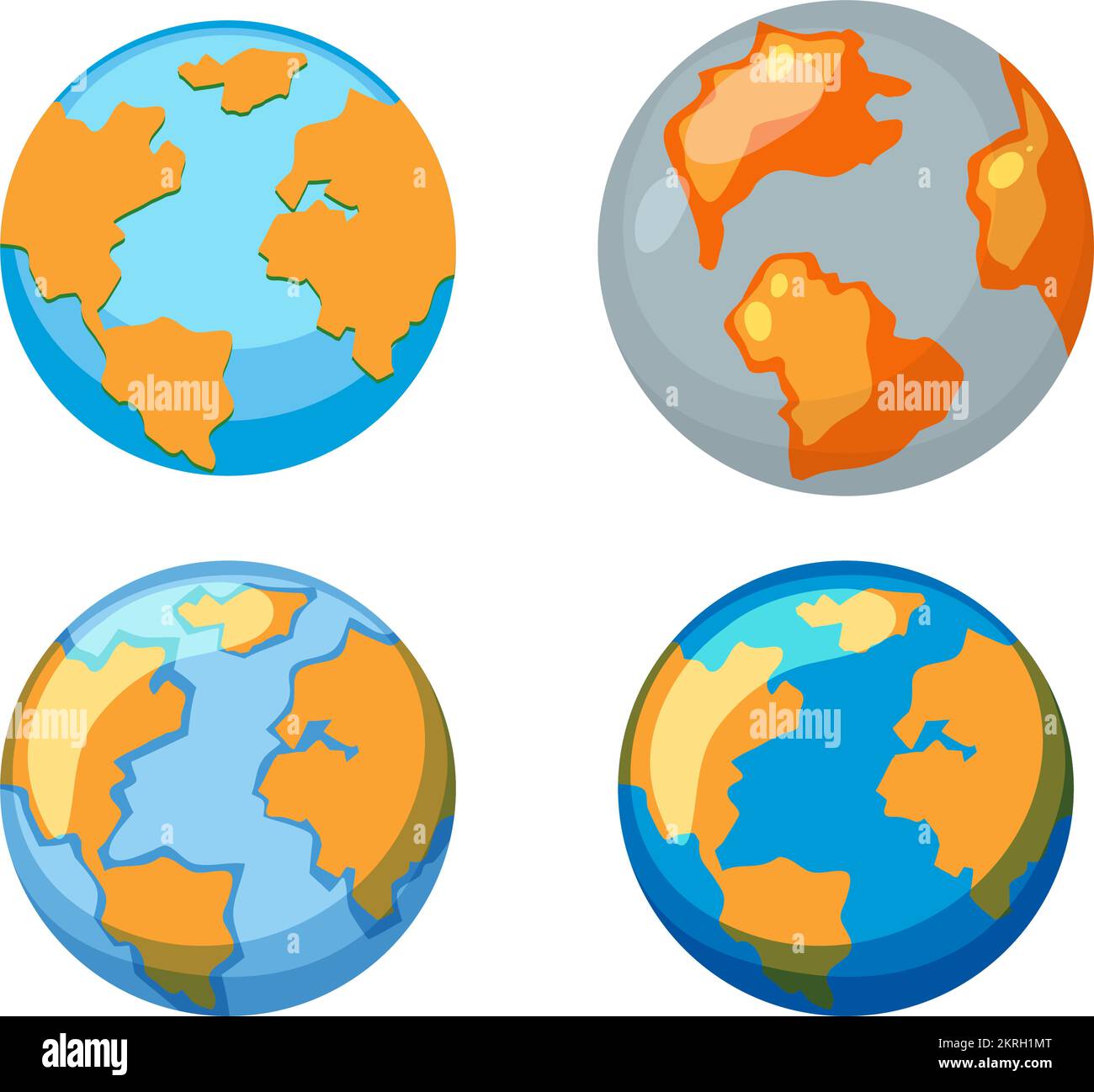 Set of earth with dry land illustration Stock Vector Image & Art - Alamy