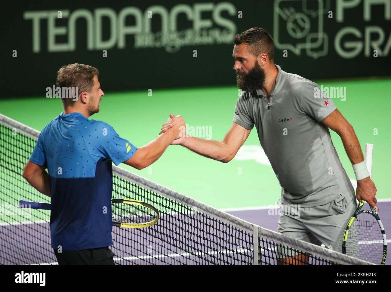 Benoit Paire and Clement Tabur of France during the Open de Rennes 2022 ...