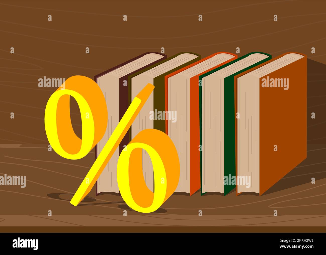 Percentage Sign on a book, cartoon vector illustration Stock Vector ...