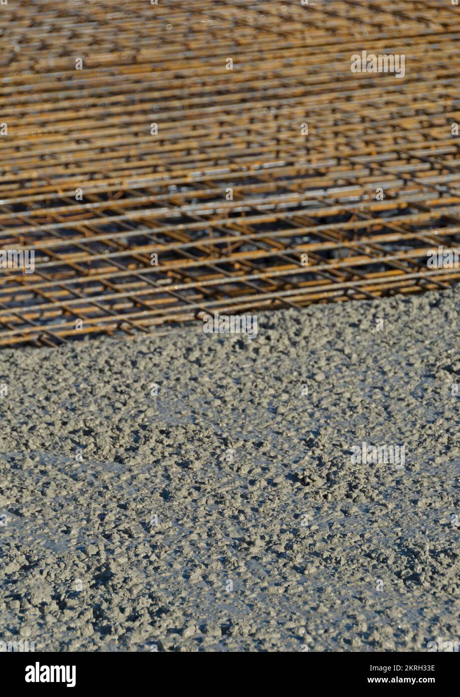 Concreting a floor slab, vertical format Stock Photo - Alamy