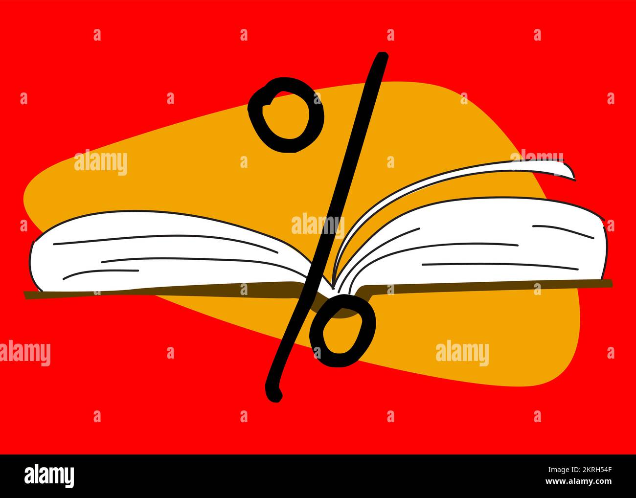 Percentage Sign on a book, cartoon vector illustration Stock Vector ...