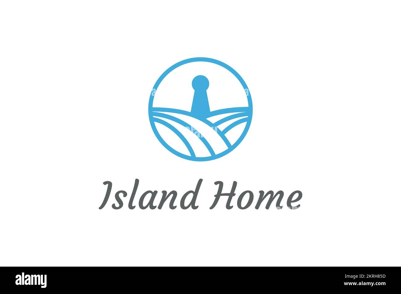 Island keyhole property logo with ocean wave shape Stock Vector Image ...