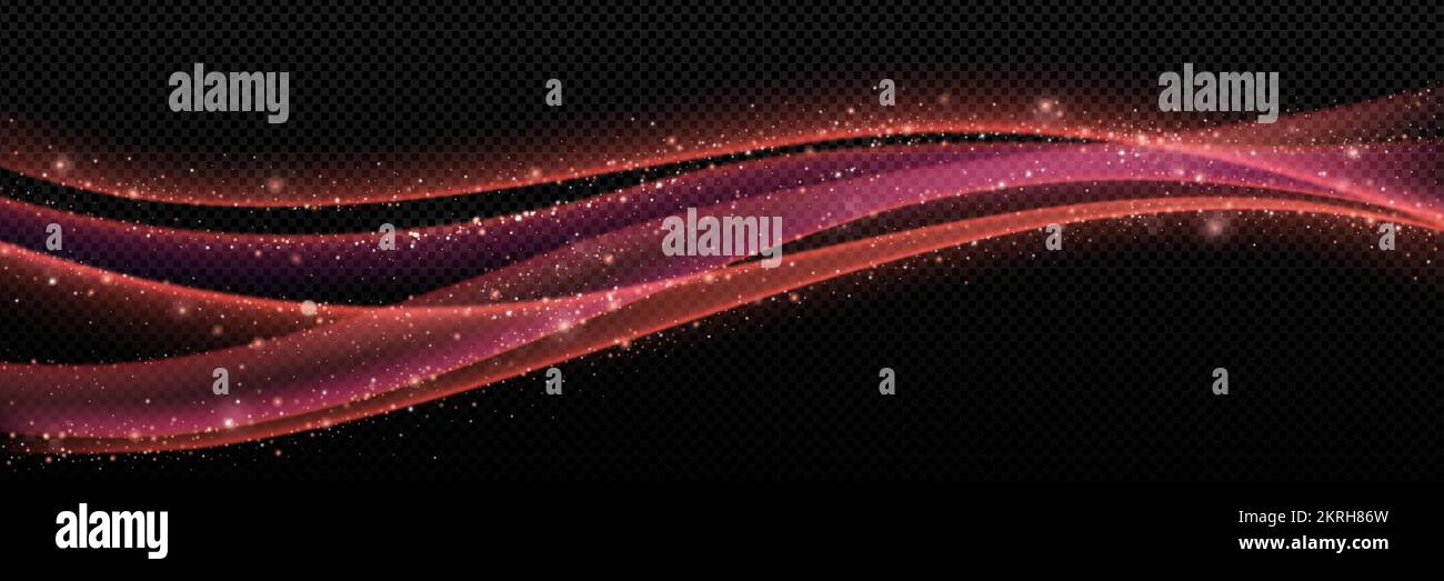 Light effect, pink wave on transparent background. Magic swirl, twinkle ...