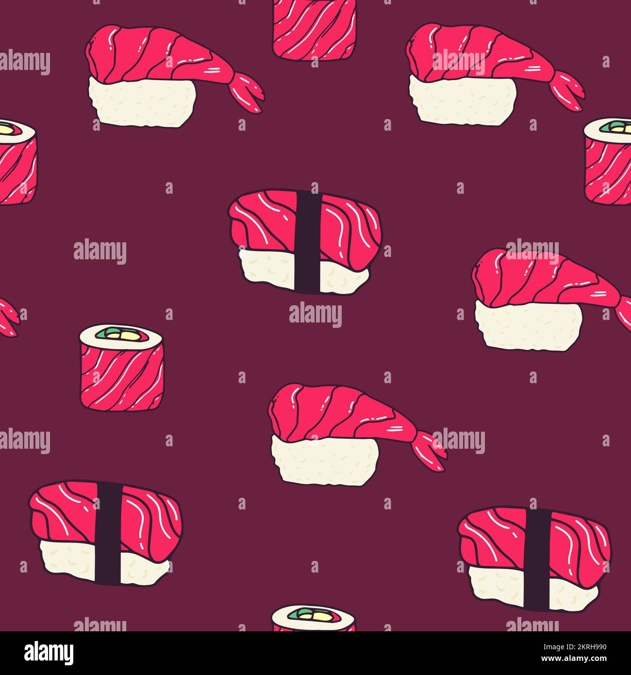 Vector seamless sushi pattern Sushi in seamless pattern, vector ... Vector seamless sushi pattern Sushi in seamless pattern, vector ...