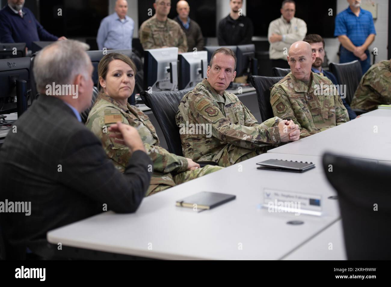 Stephen Falcone, left, Digital director of Engineering, briefs Lt. Gen ...