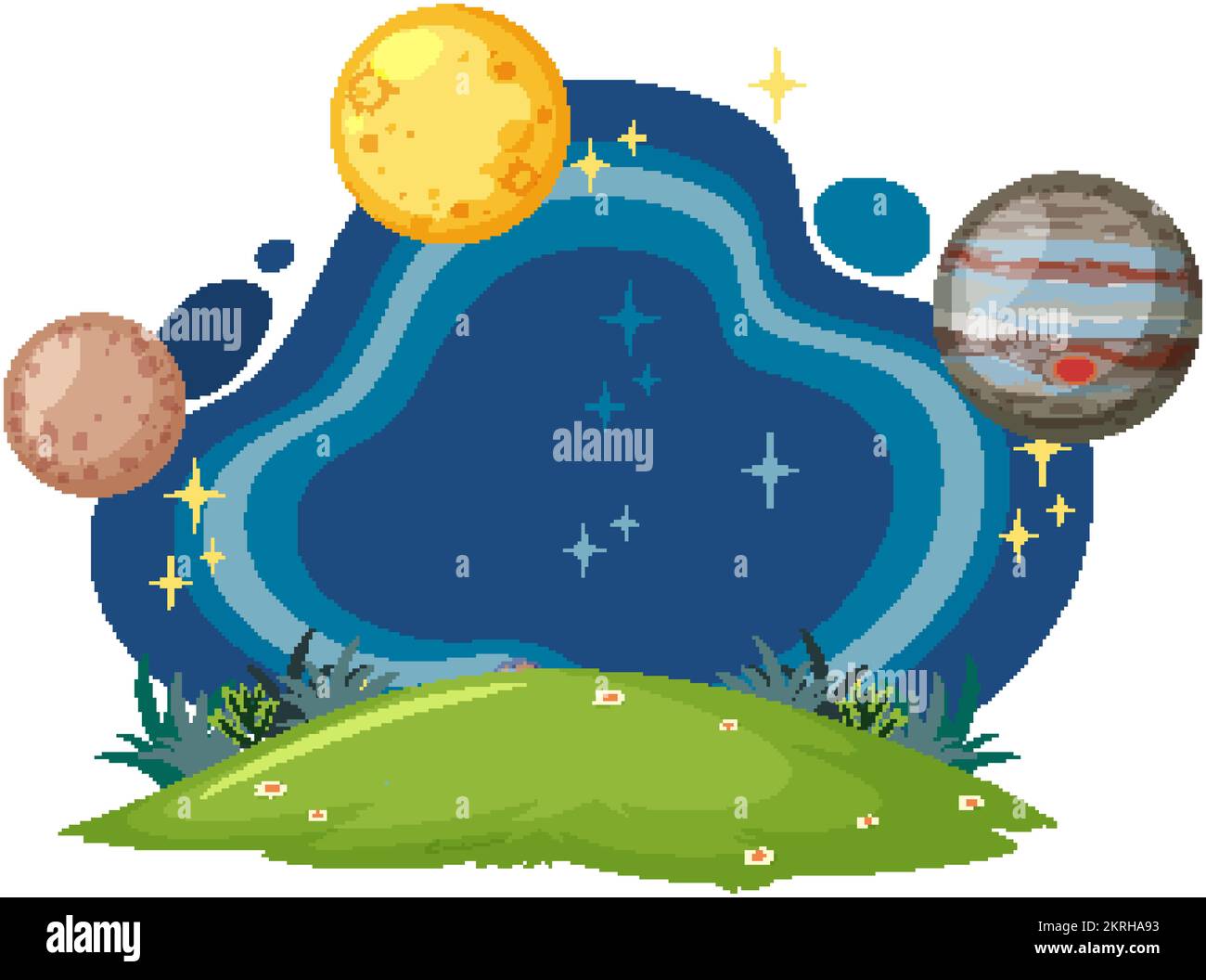 Planets in the space background template illustration Stock Vector ...