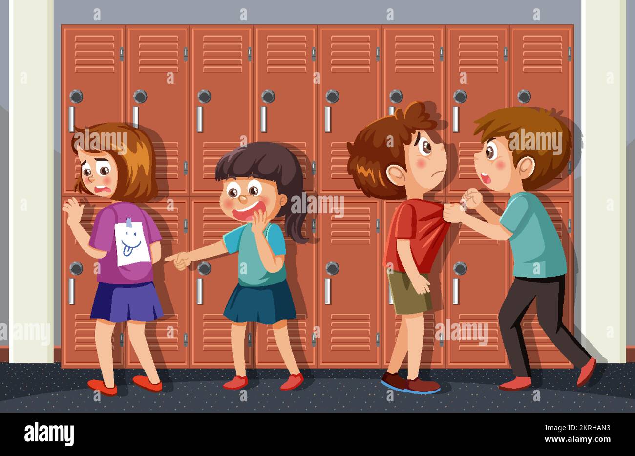 Kids bullying their friend at school illustration Stock Vector Image ...