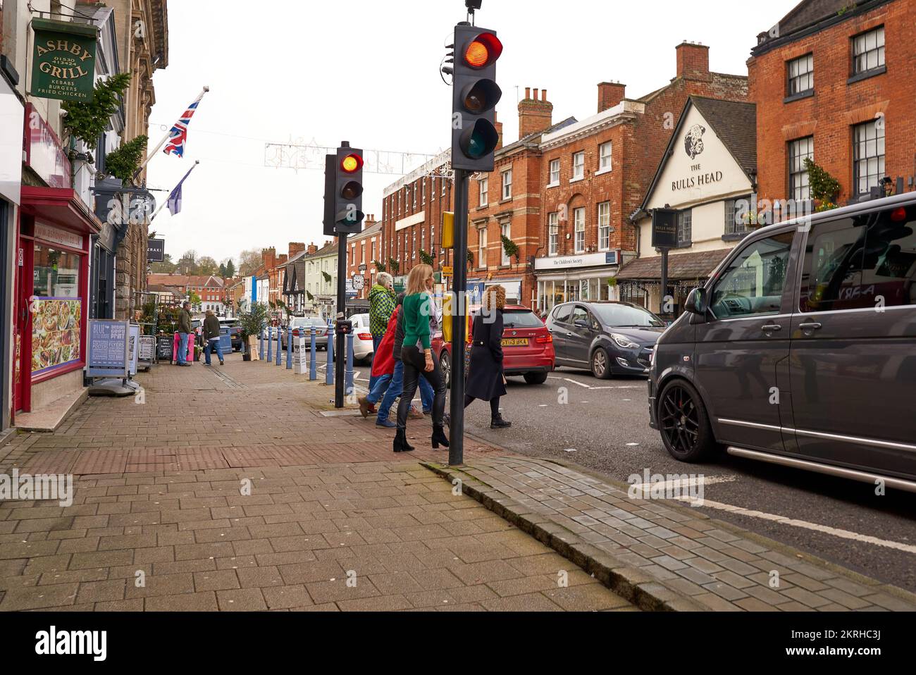 High street scene in Ashby de la Zouch, UK Stock Photo - Alamy