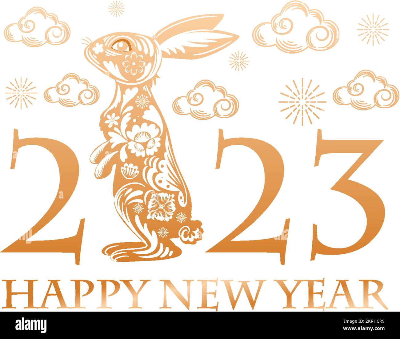 Happy Chinese New Year 2023 Year of the Rabbit Banner illustration ...