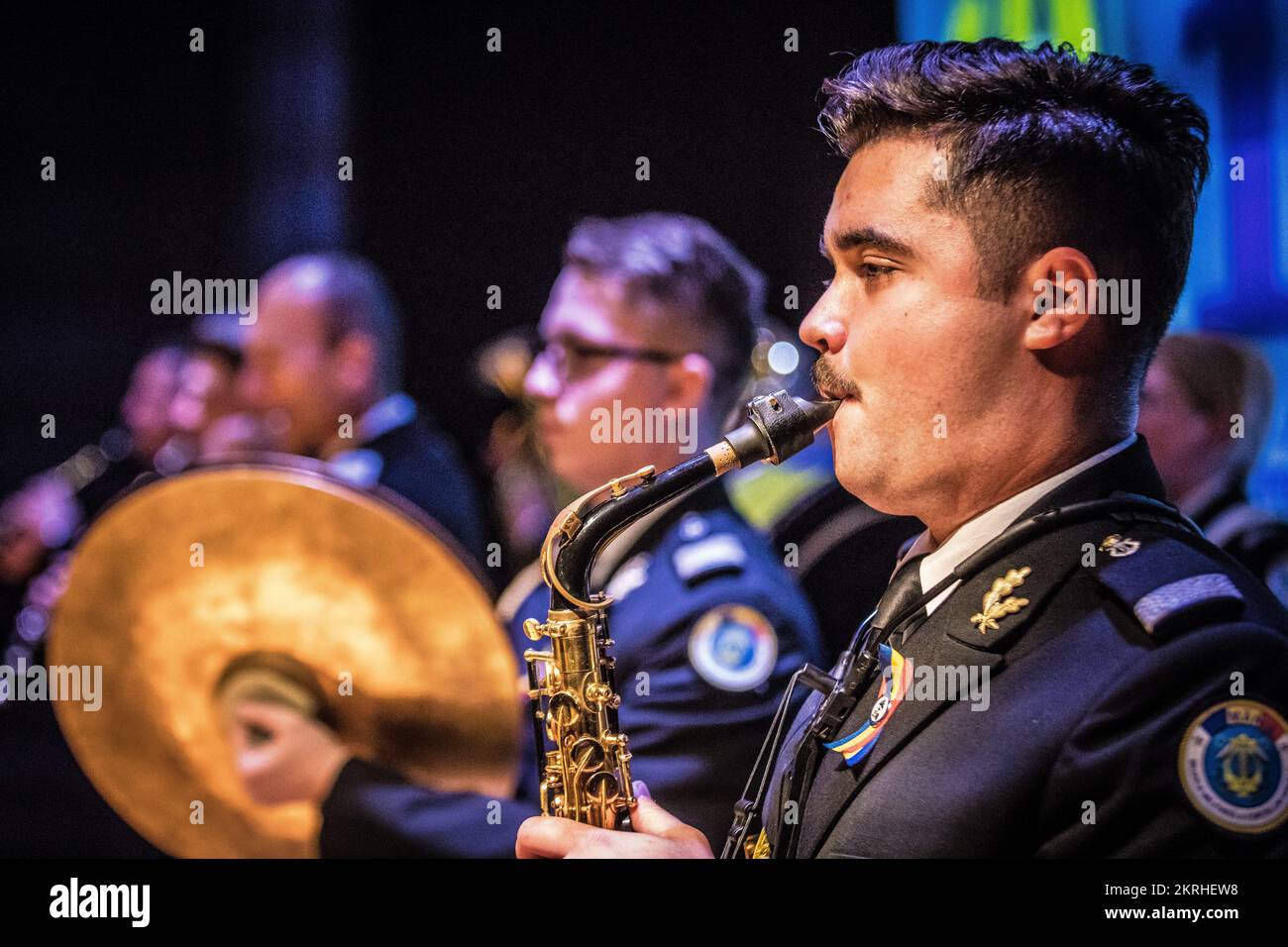 U.S. Army 101st Airborne Division (Air Assault) Band join together with ...