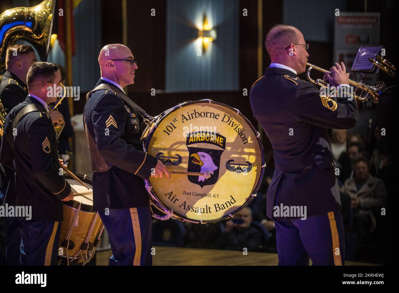 U.S. Army 101st Airborne Division (Air Assault) Band join together with ...