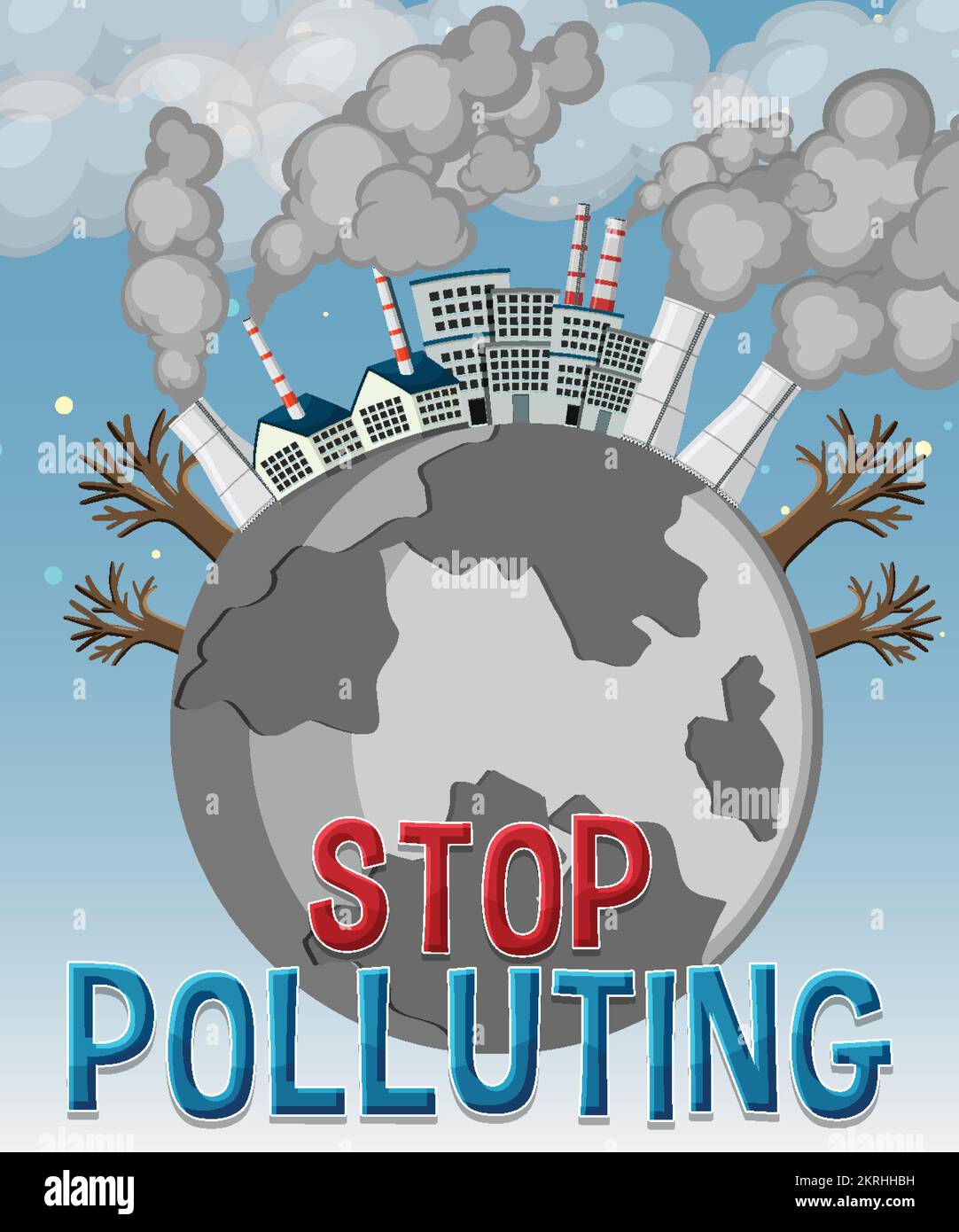 Stop pollution banner vector concept illustration Stock Vector Image ...