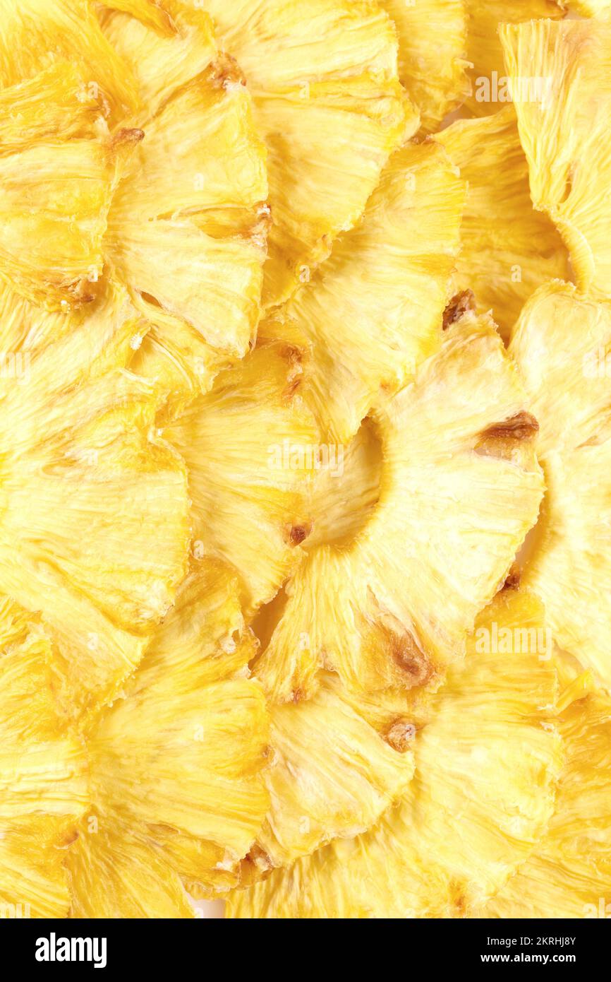 dried pineapple rings isolated on white background Stock Photo - Alamy