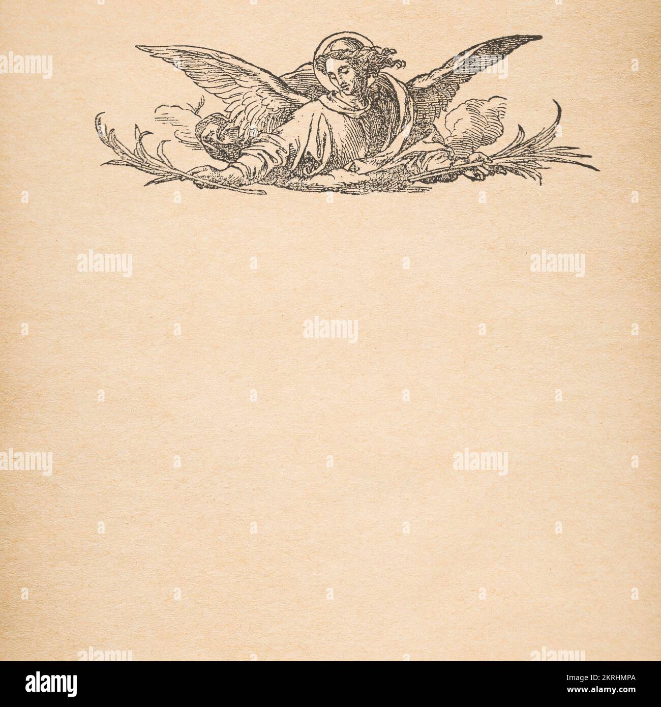 Angel. Religion. Faith. Christianity. Vintage paper texture background ...