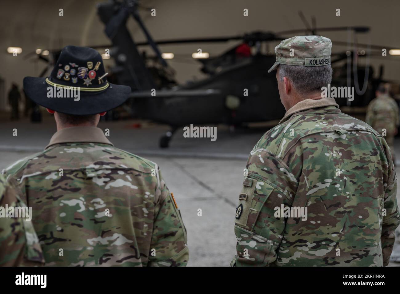 U.S. Army Lt. Col. Chad Monroe, left, commander of the 3rd Squadron ...