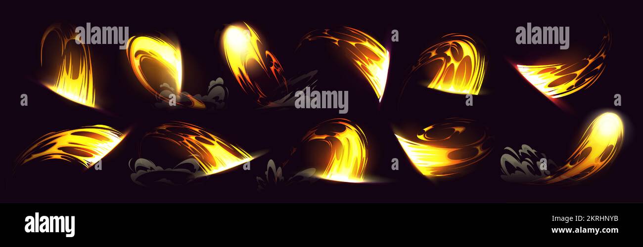 Set of sword attack, slash and cut effect isolated on black background ...