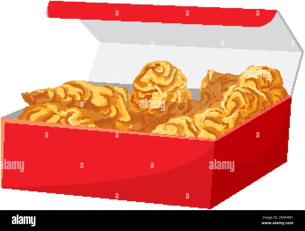 box fried chicken cartoon vector illustration Stock Vector Image & Art ...