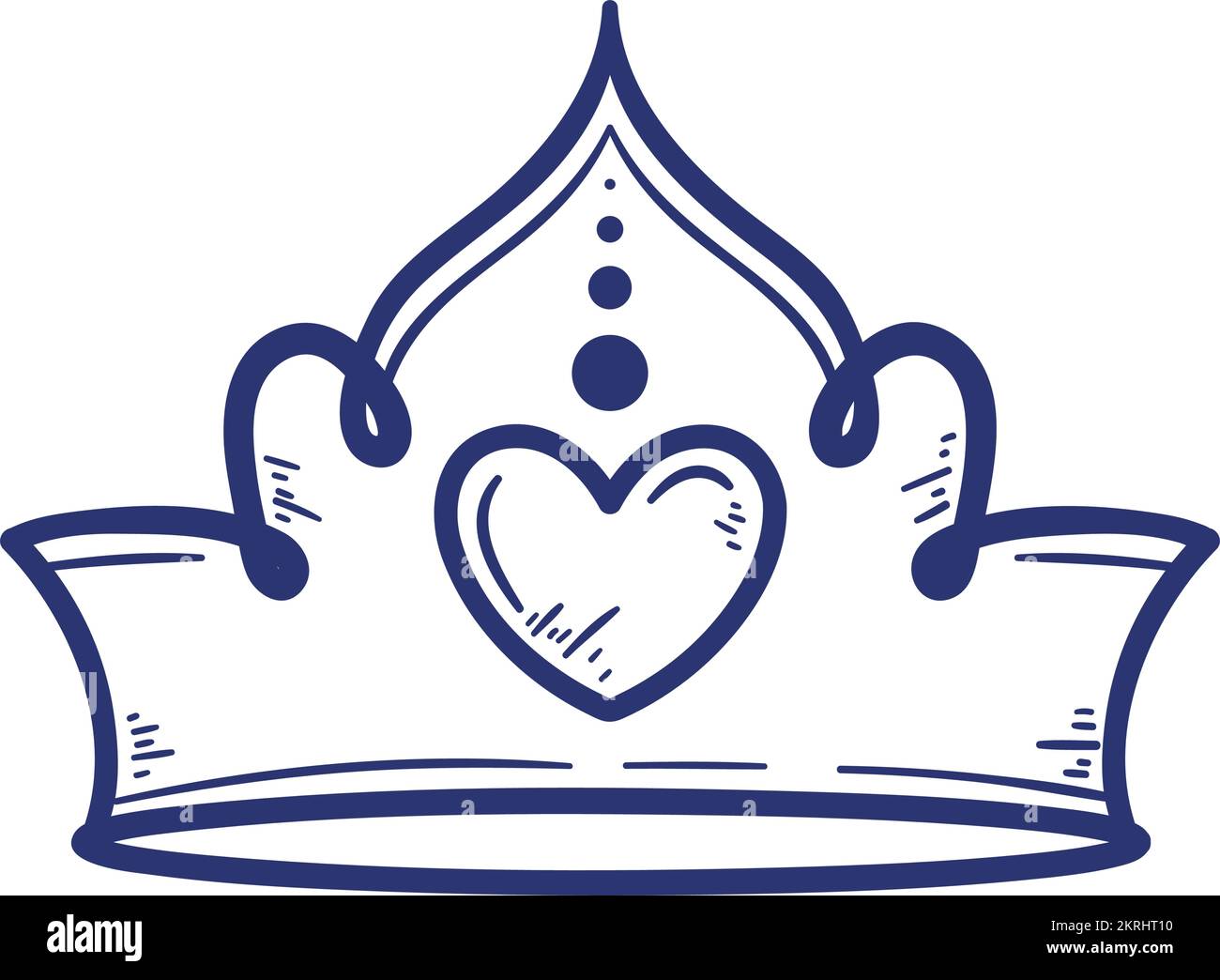 crown with heart sketch icon Stock Vector Image & Art - Alamy