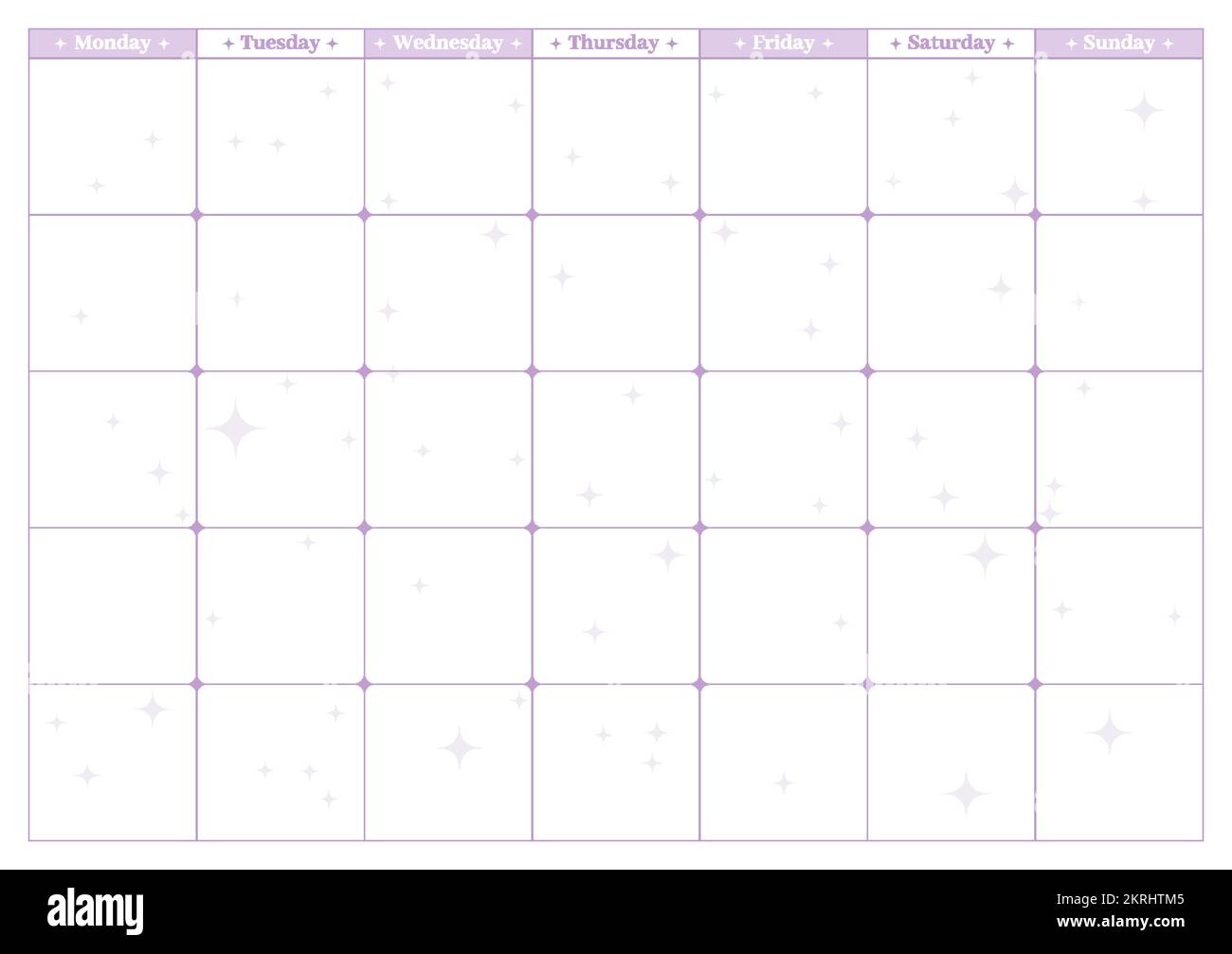 Elegant monthly planner calendar cute table flat. Stellar magical space ...