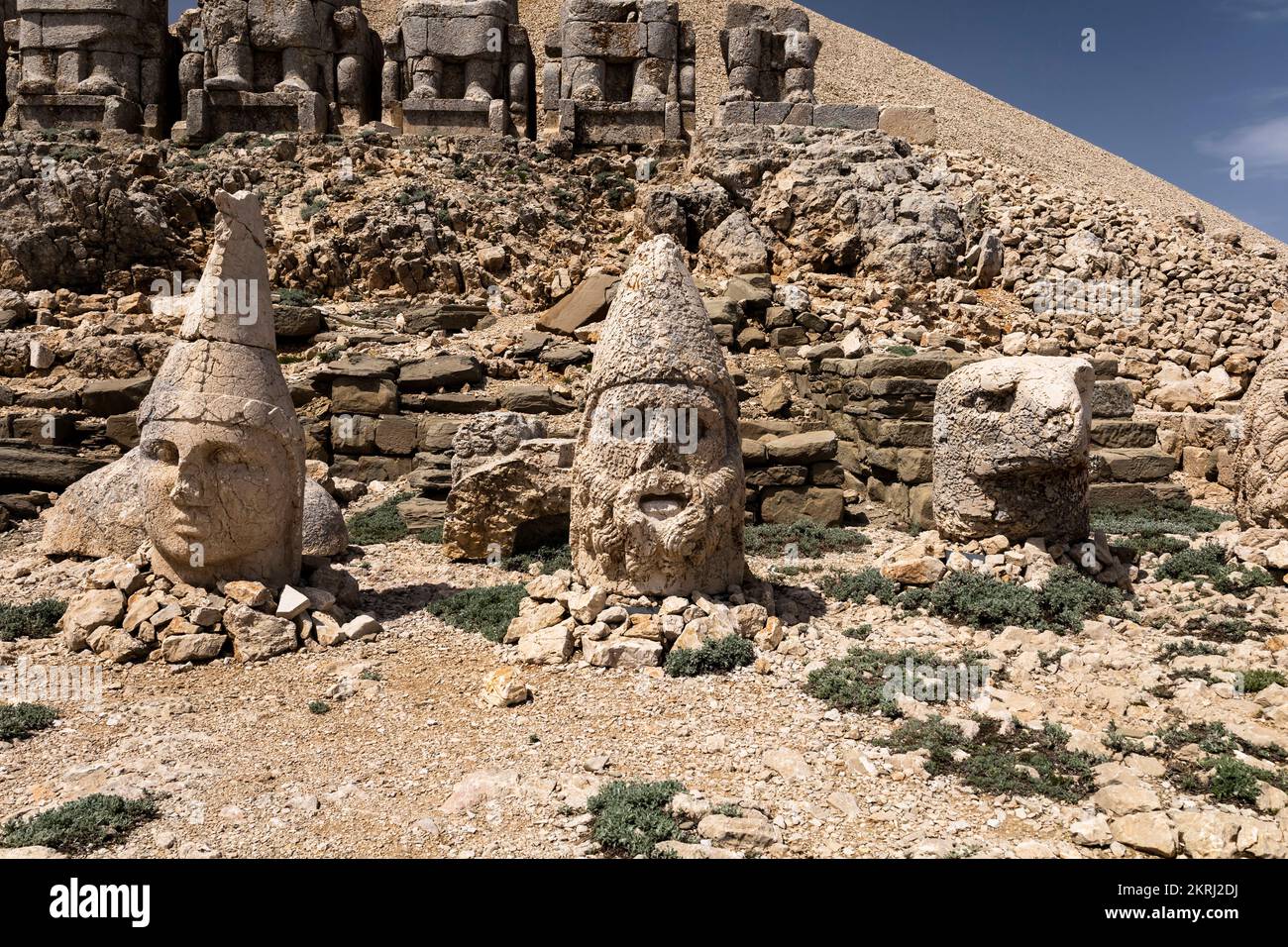 Mount Nemrut, Nemrut Dagi, east terrace, head statue of god Heracles ...