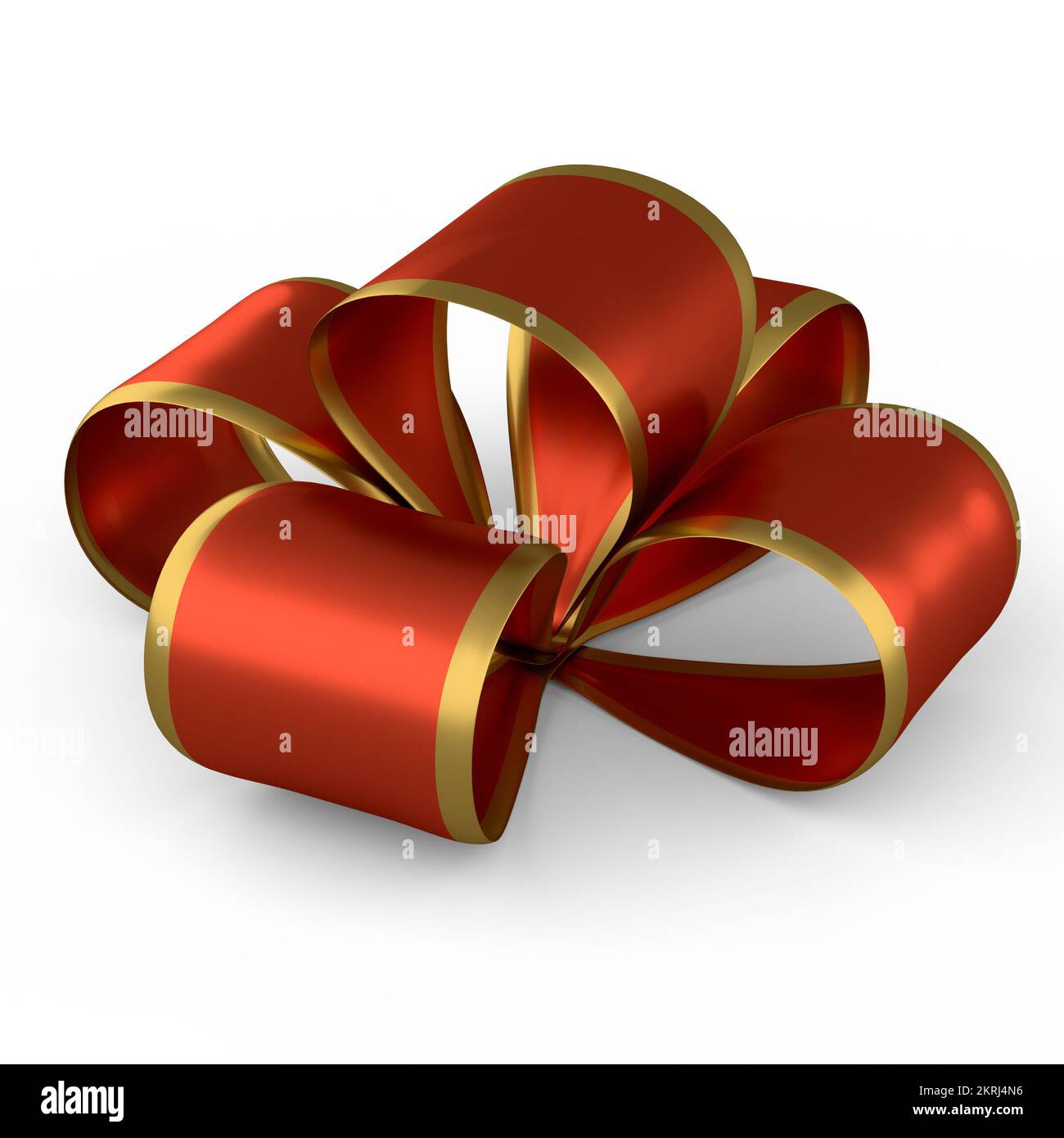 Realistic decorative bow or gift ribbon for gift box isolated on white ...