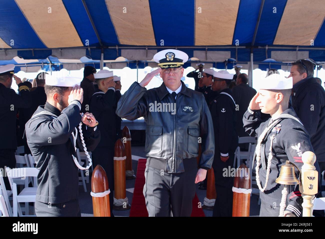 Cmdr. Walter Brinkley, commanding officer of the guided-missile ...