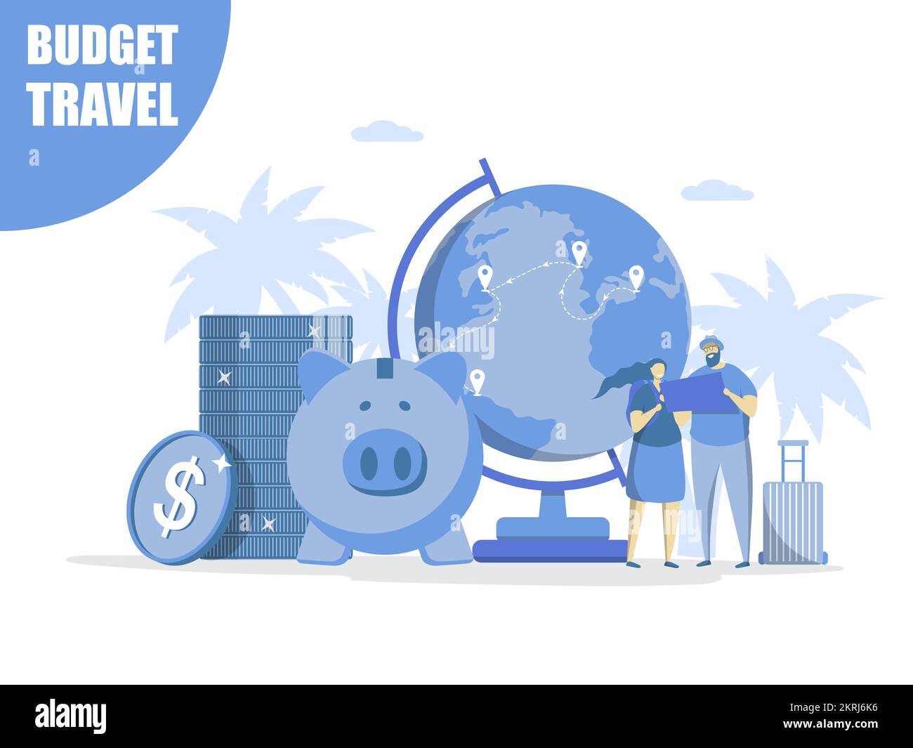 Travel concept man bag Stock Vector Images - Alamy