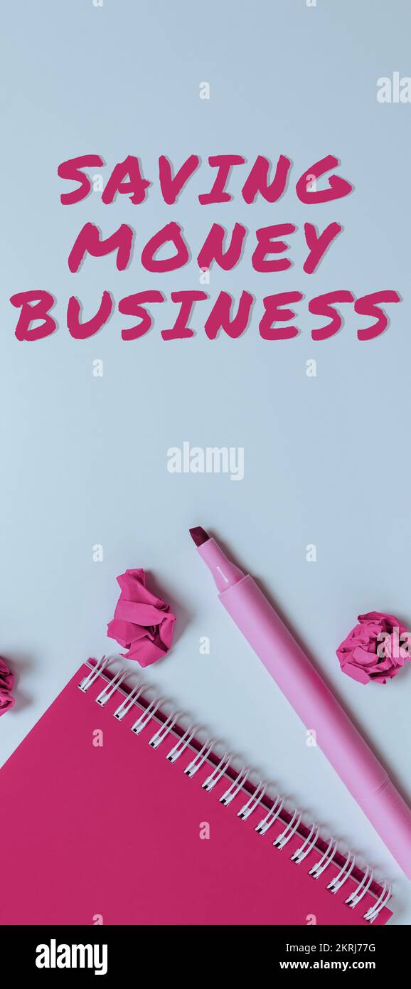 Handwriting text Saving Money Business, Business idea comprise the ...