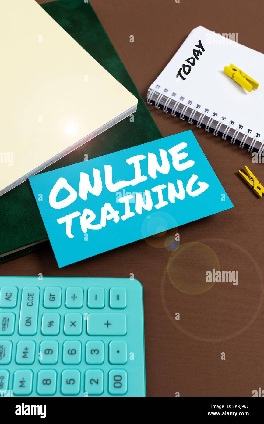 Text showing inspiration Online Training, Business approach Computer ...