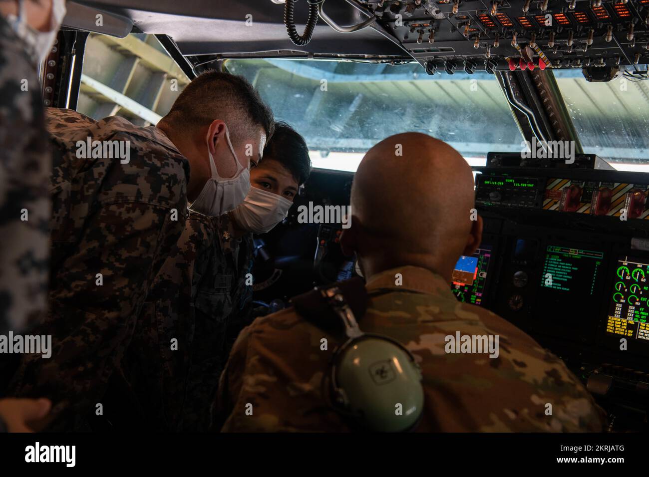 U.S. Air Force Staff Sgt. Jamal White, right, 733rd Air Mobility ...