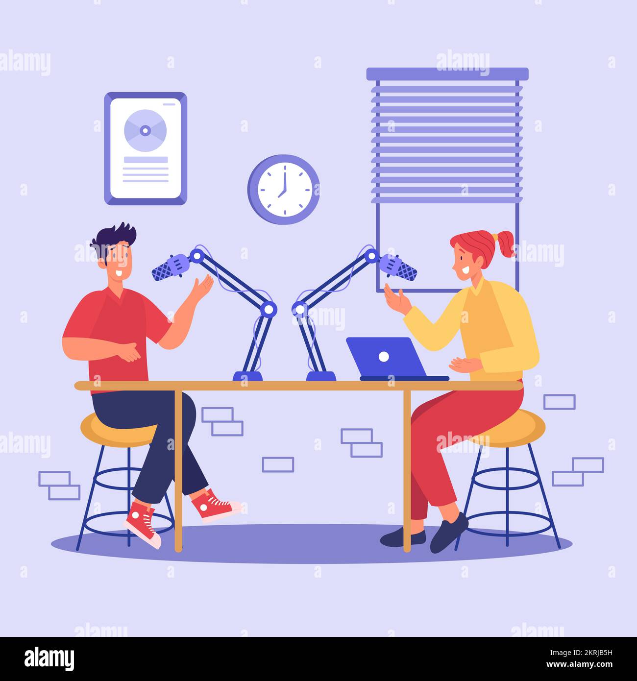Interviewing guest Stock Vector Images - Alamy