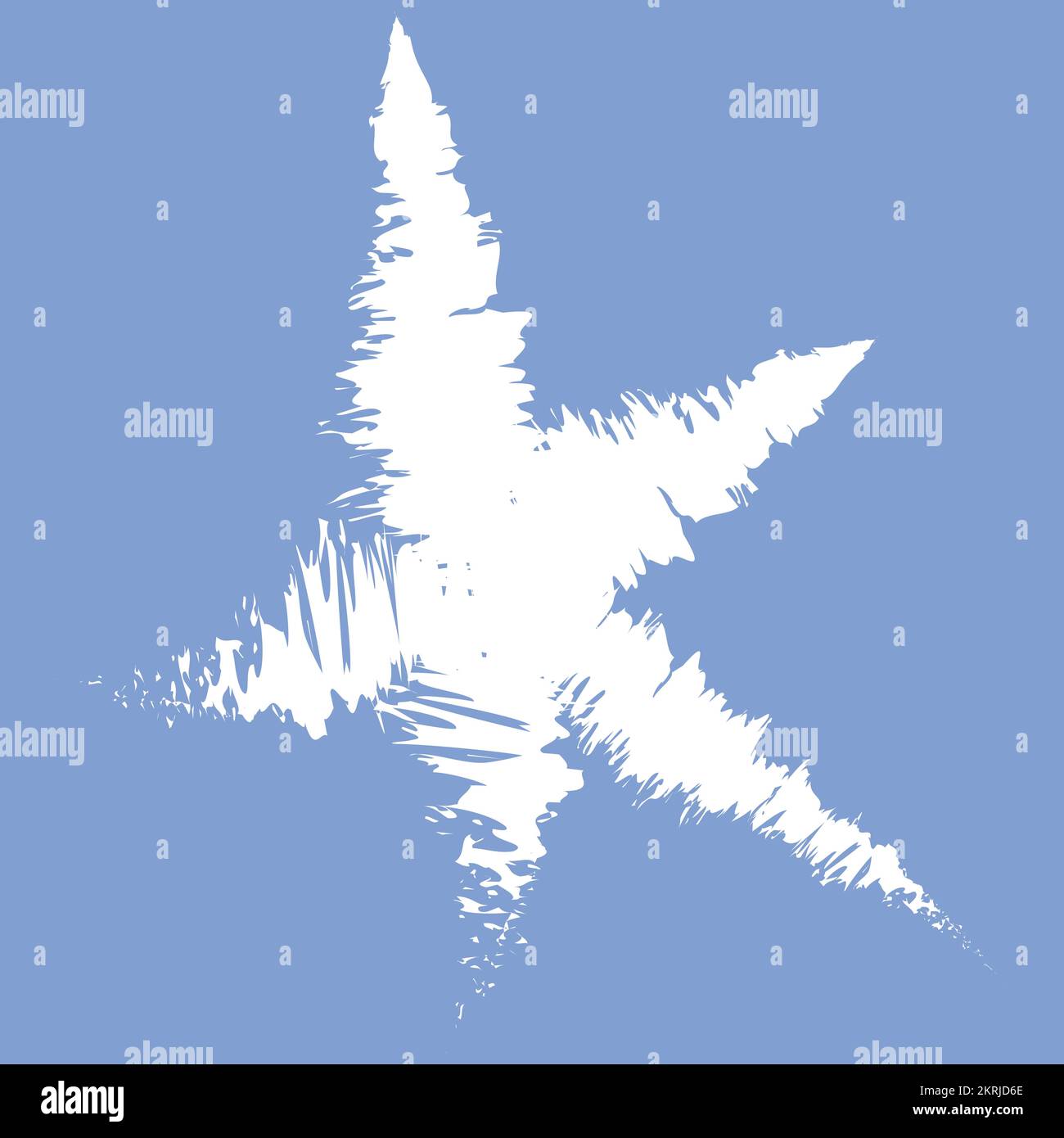 White artistic five pointed star in brush strokes isolated. Vector ...