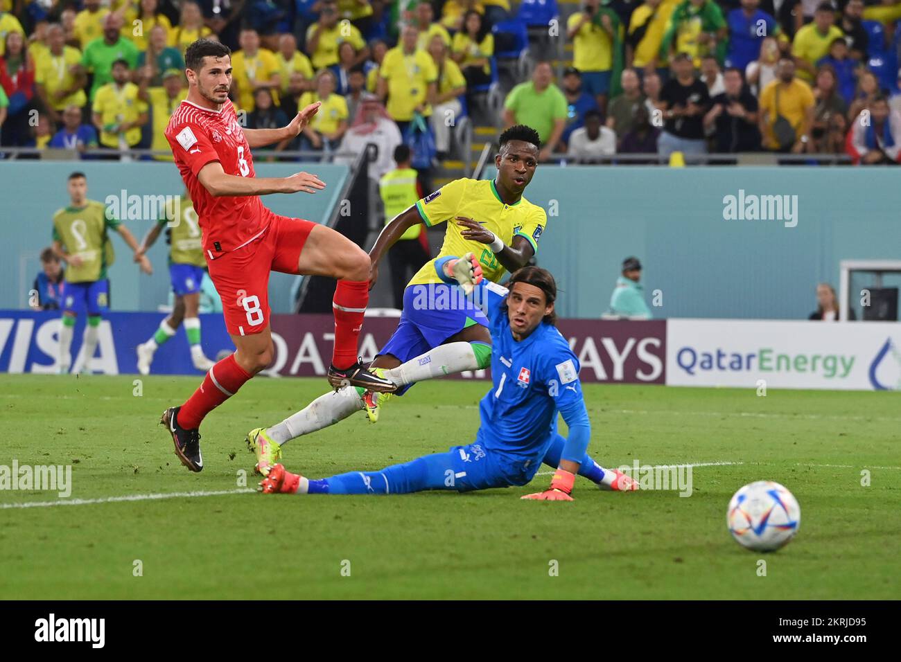 Doha, Qatar. 28th Nov, 2022. Offside goal VINICIUS JUNIOR (BRA), action ...