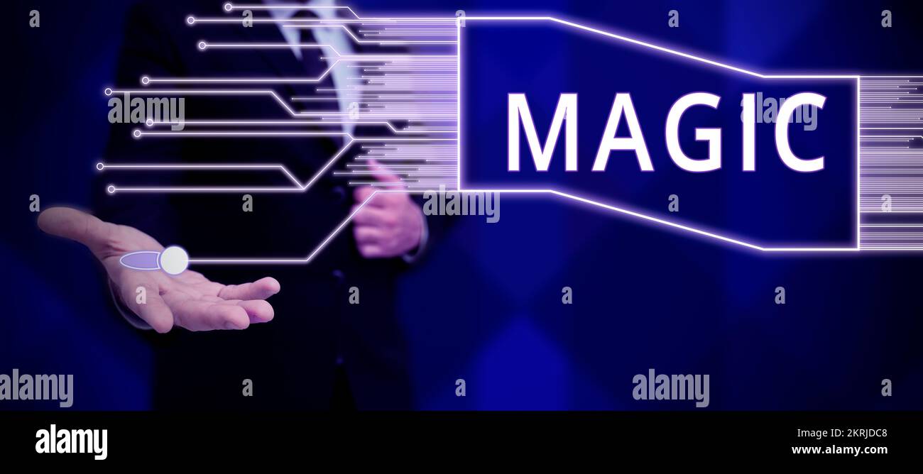 Hand writing sign Magic, Concept meaning power of influencing events ...