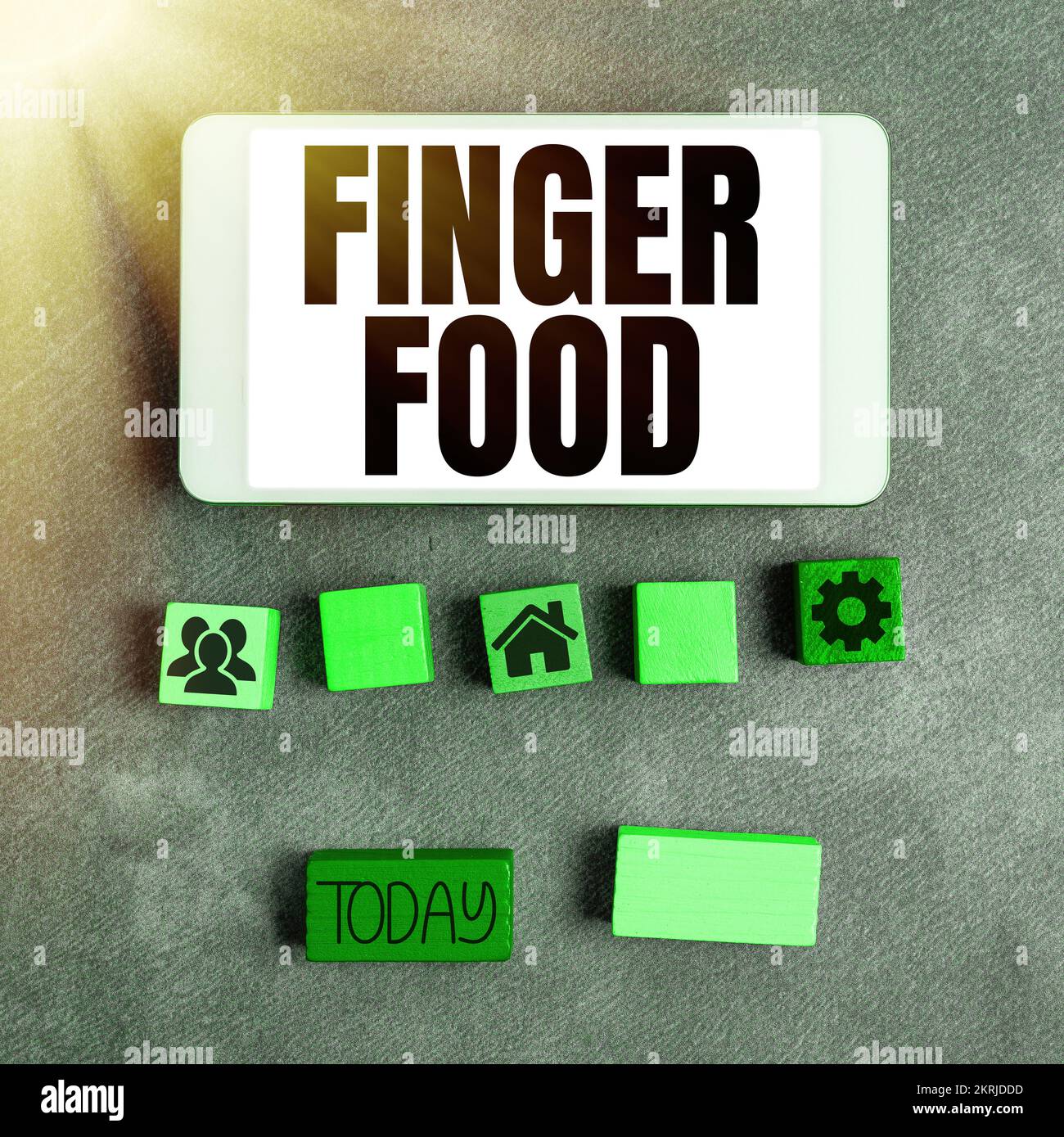 Sign displaying Finger Food, Conceptual photo products and digestives ...