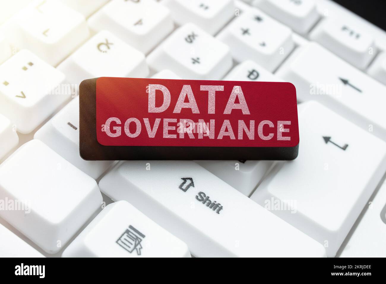 Hand writing sign Data Governance, Concept meaning general management ...