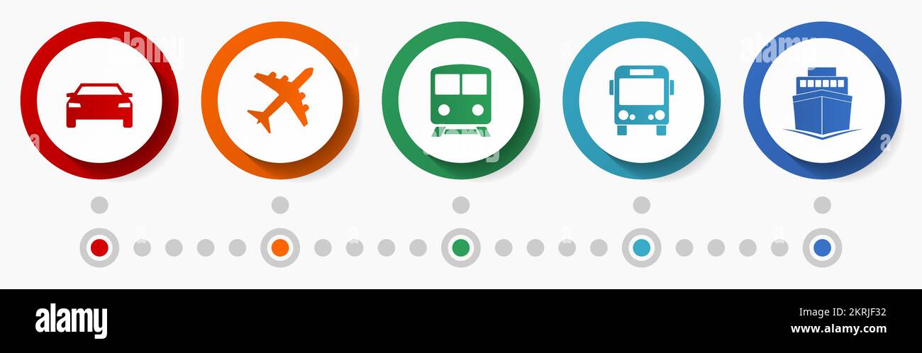 Transport vector icon set, vehicles infographic template, travel ...