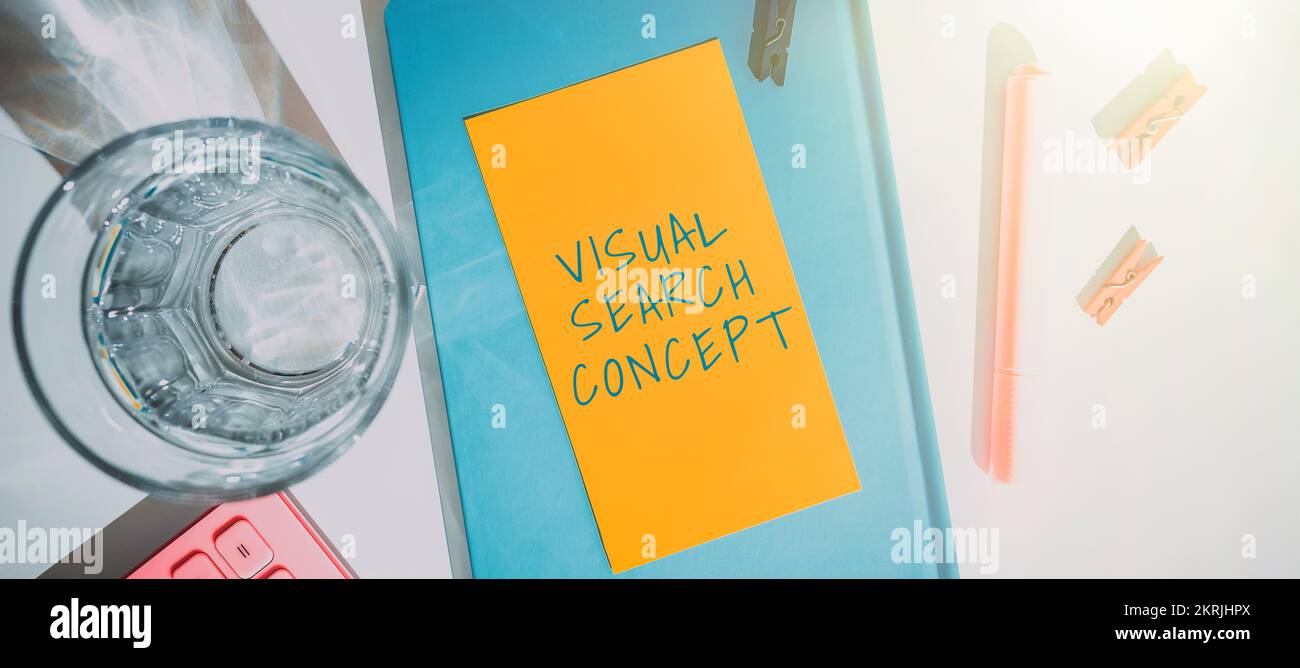Sign displaying Visual Search Concept, Internet Concept perceptual task ...