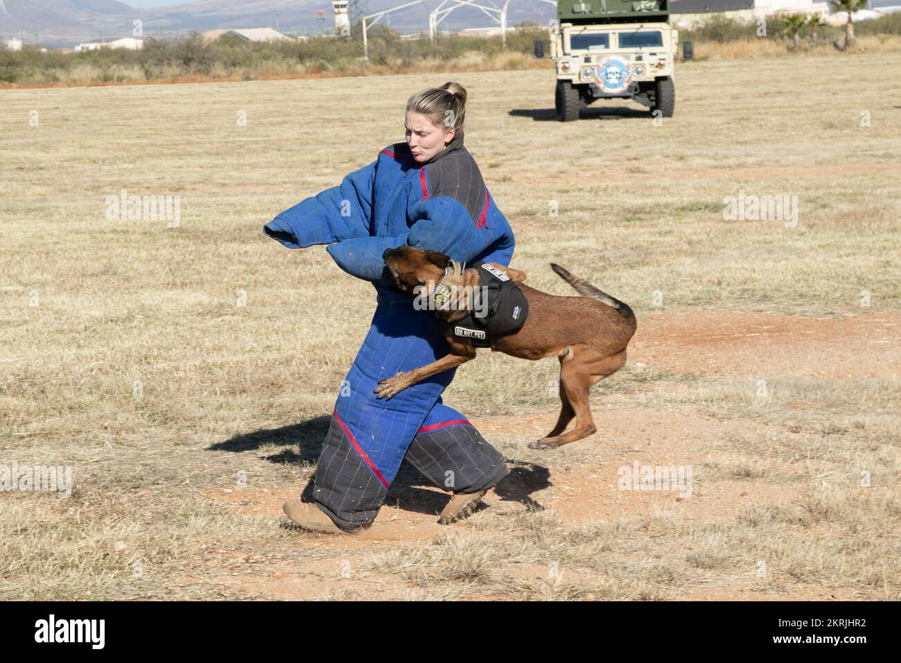 Spc. Bryanna Burrell, 43rd Military Police Detachment, demonstrates a ...