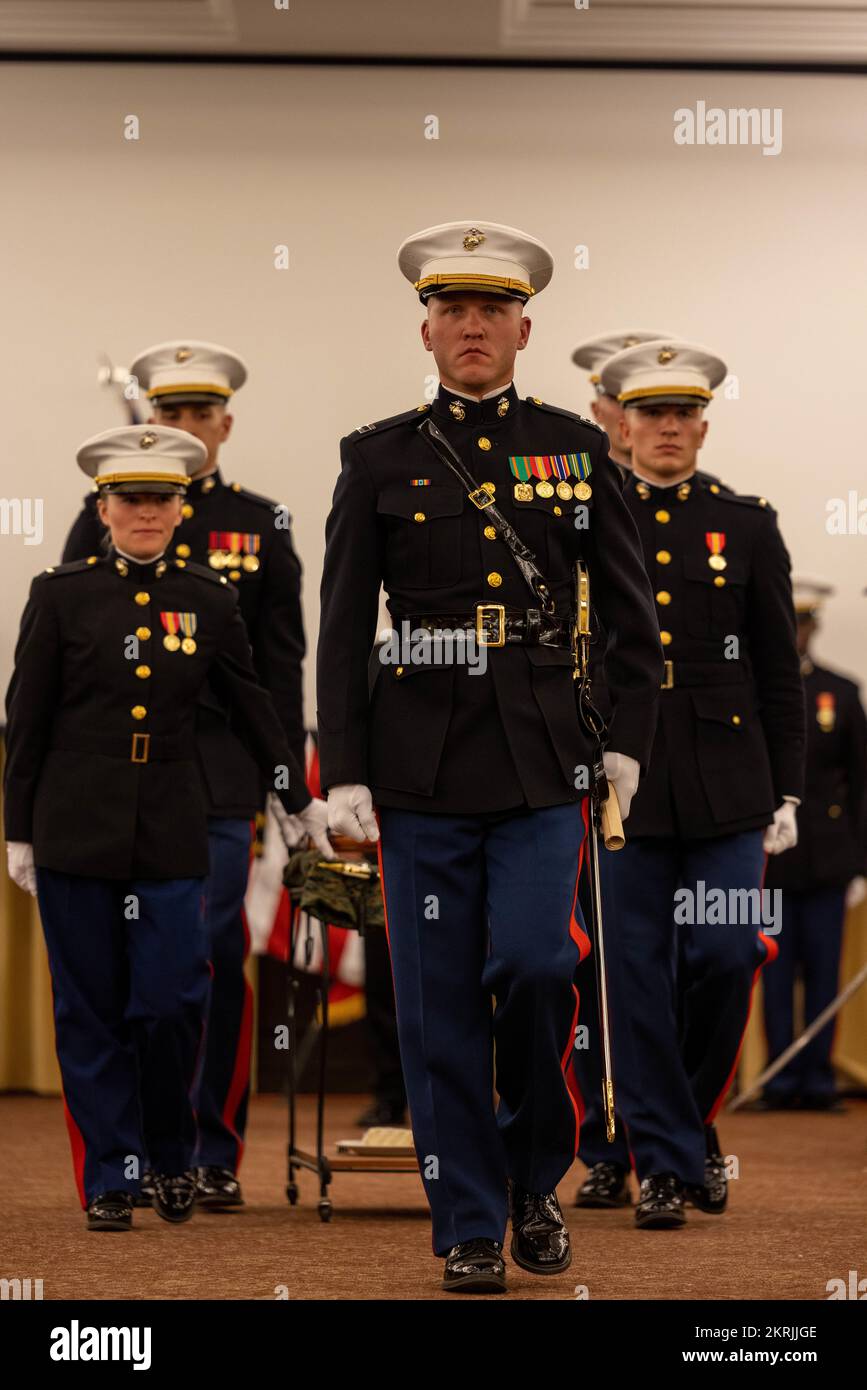U.S. Marines with The Basic School Golf company, conclude the cake ...