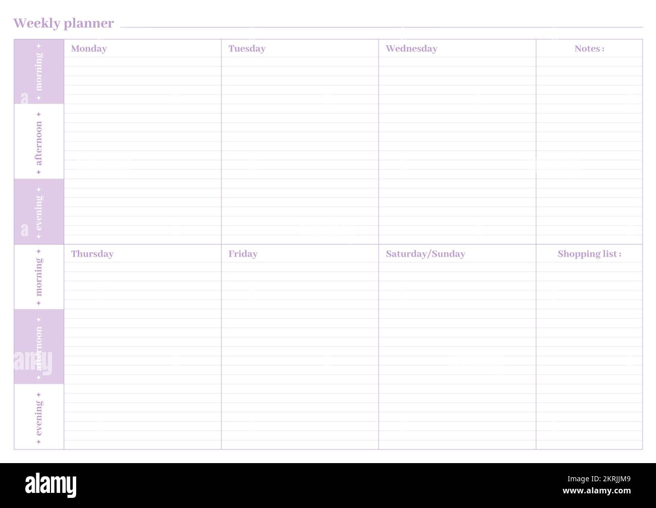 Weekly daily planner time of day cute blank flat. To do task list ...