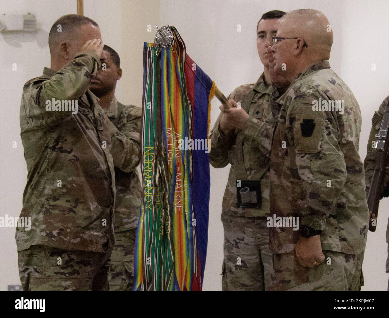 (left to right) Maj. Gen. Mark McCormack and Command Sgt. Maj. Randall Pritts, commanding ...
