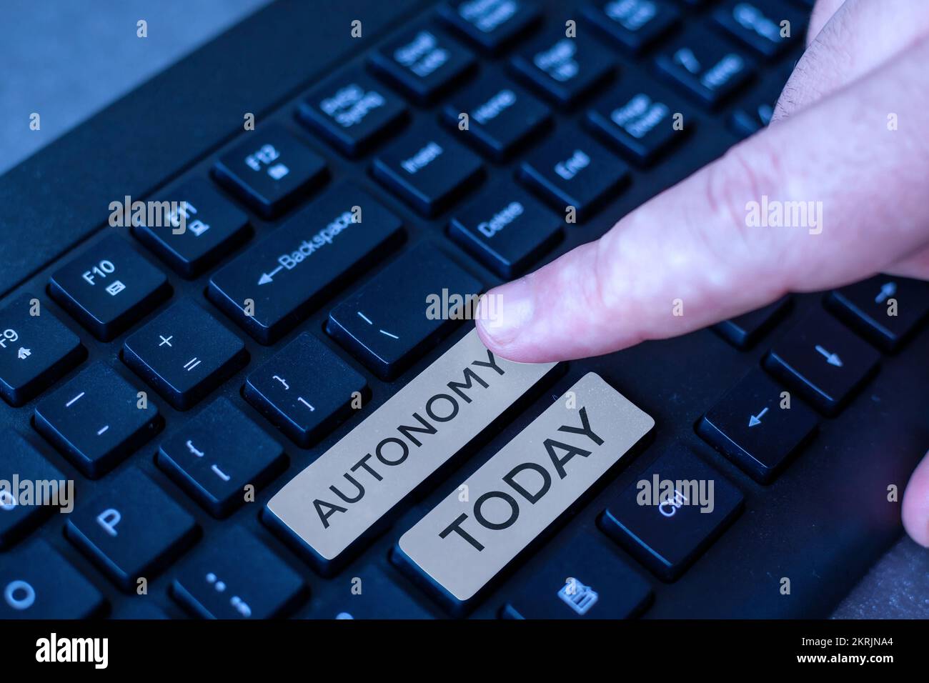 Hand writing sign Autonomy, Business approach vehicle that can guide ...