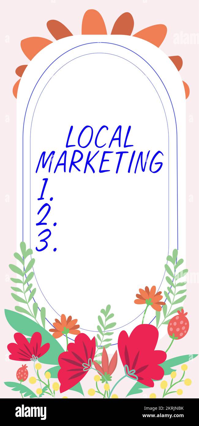 Conceptual caption Local Marketing, Concept meaning targets customers ...